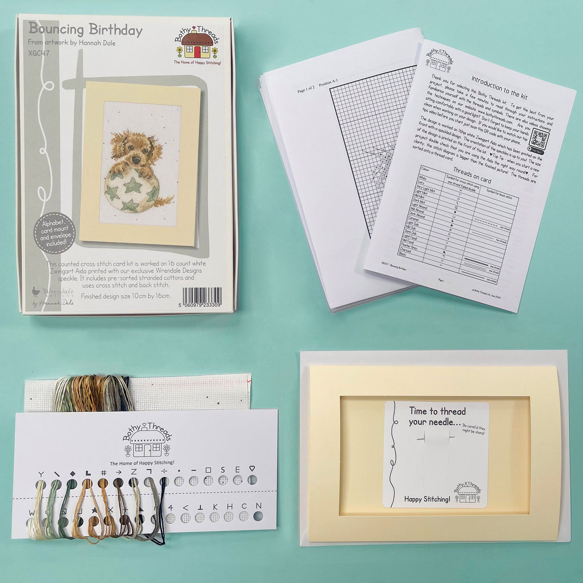 Bouncing Birthday - Greeting Card Kit – Embroidery Marketplace - Calgary